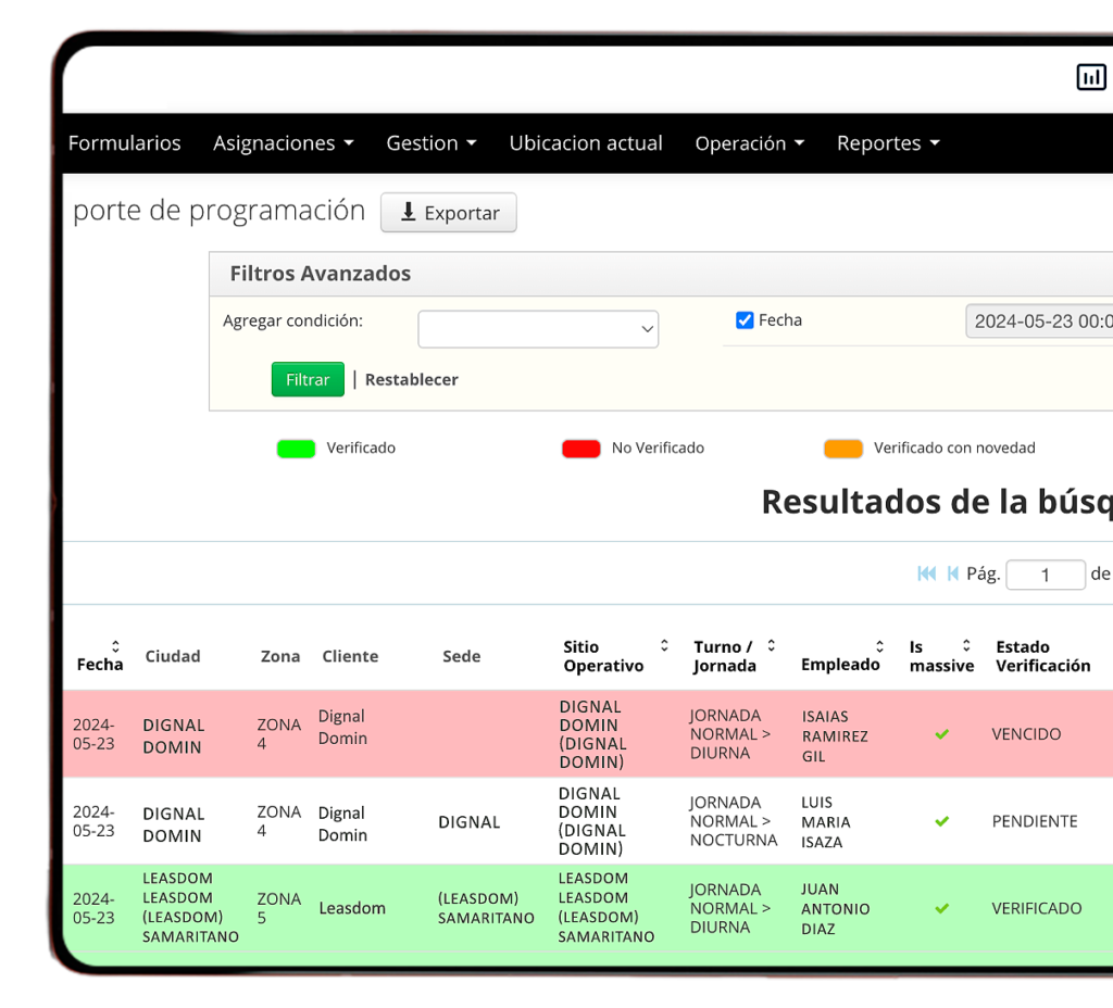 Programación de Turnos - inData-Security